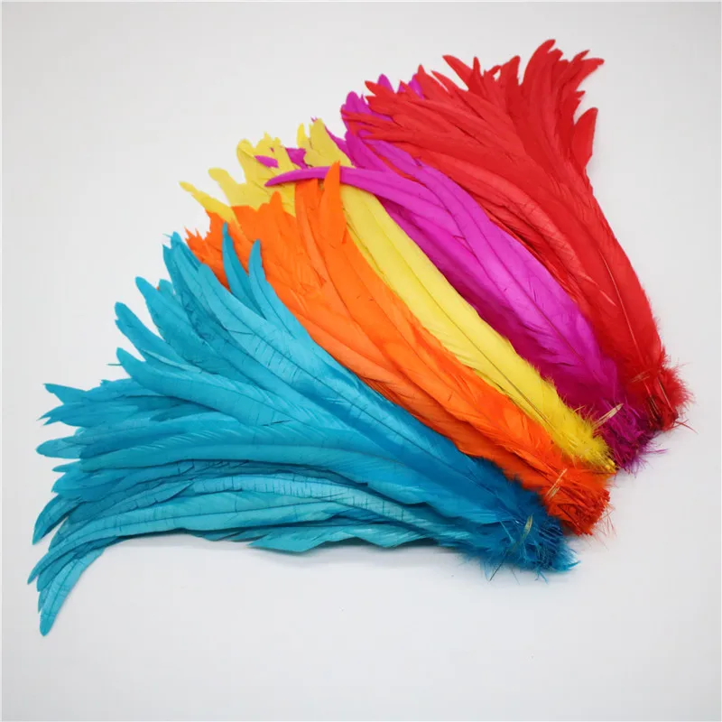 Venta-al-por-mayor-100-Uds-Natural-Gallo-plumas-de-la-cola-25-40cm-10 ...