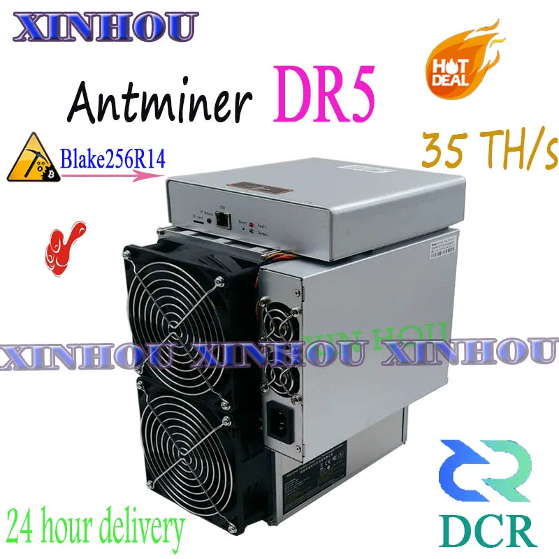 ใช้ BITMAIN DCR Minmin Antminer DR5 35TH/S ASIC Blake256R14 Miner ดีกว่า DR3 S9 Z9 WhatsMiner D1 ...