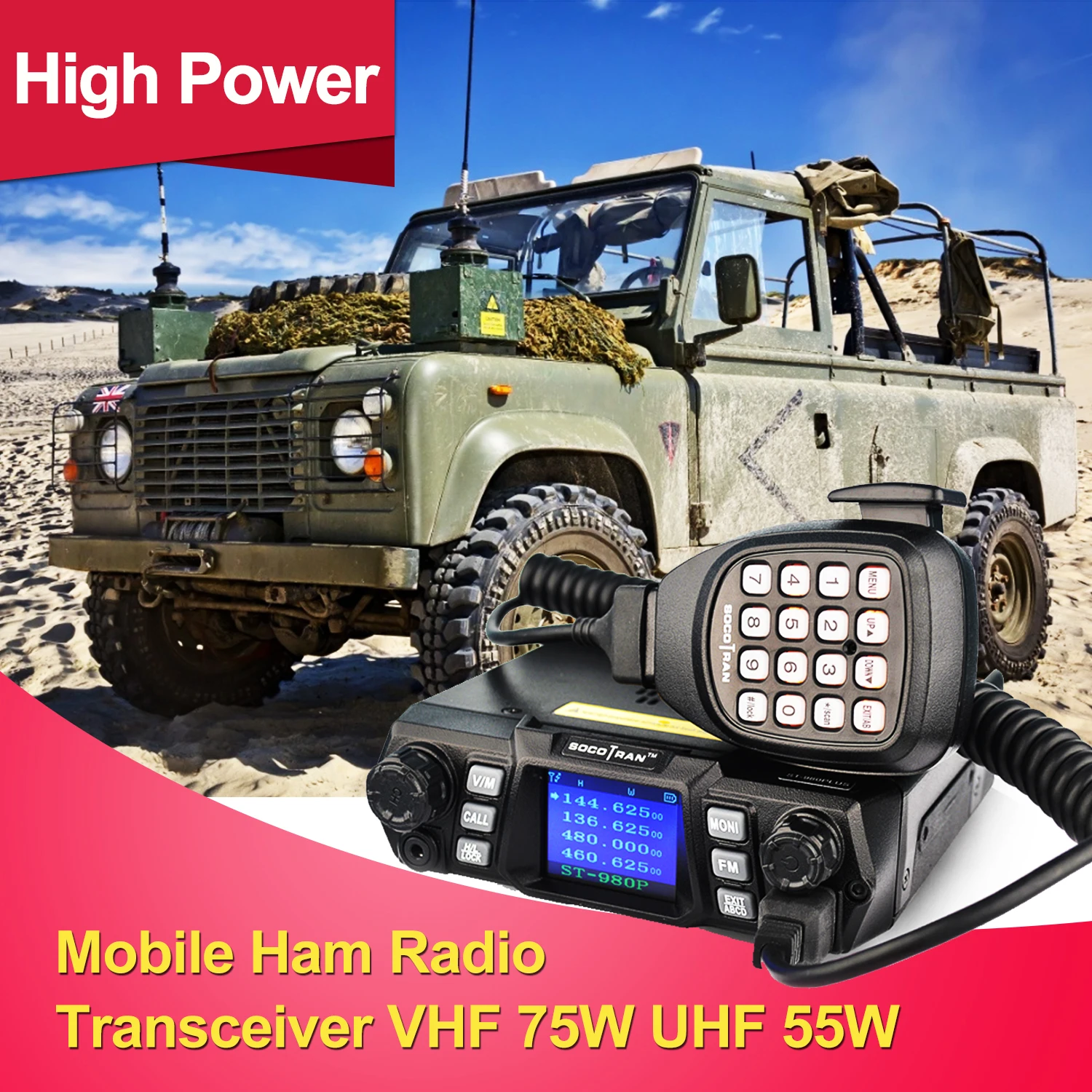 Mobile Ham Radio Transceiver VHF UHF Mobile Radio Dual Band Quad ...