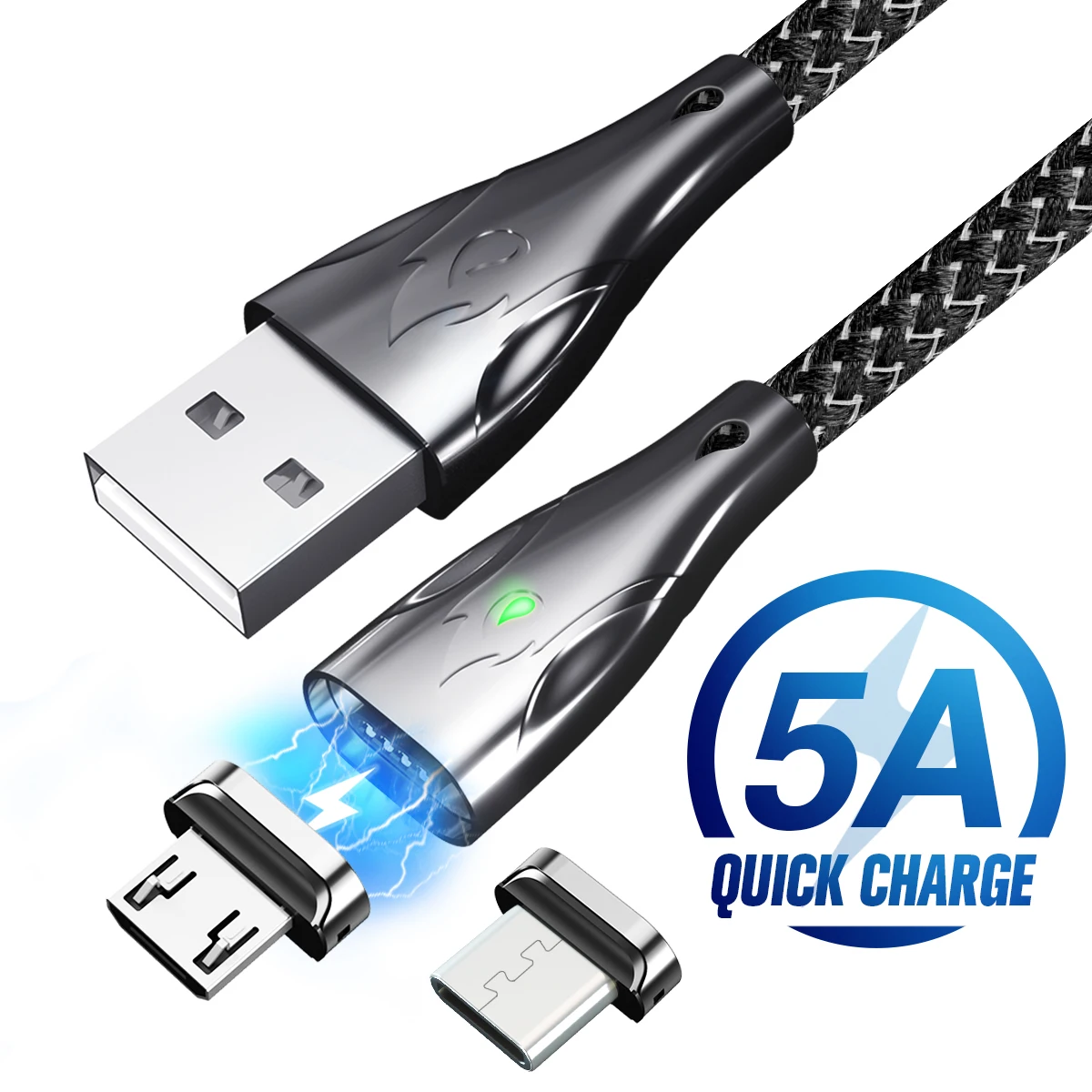 ANKNDO 5A Type c Cable Magnetic Cable Micro Usb Charging Cable Magnet ...