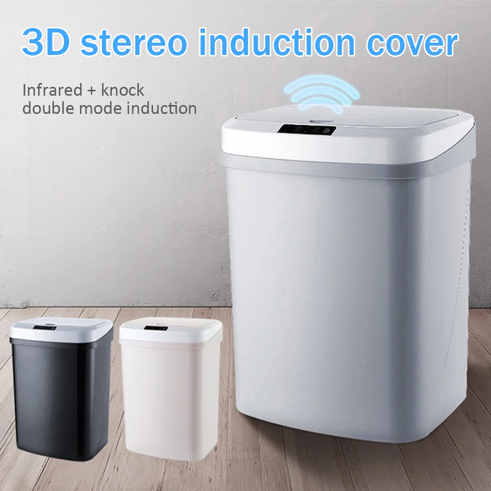 Intelligent Induction Motion Sensor Waste Bins Wide Opening Eco-Friendly Waste Garbage Bin ...