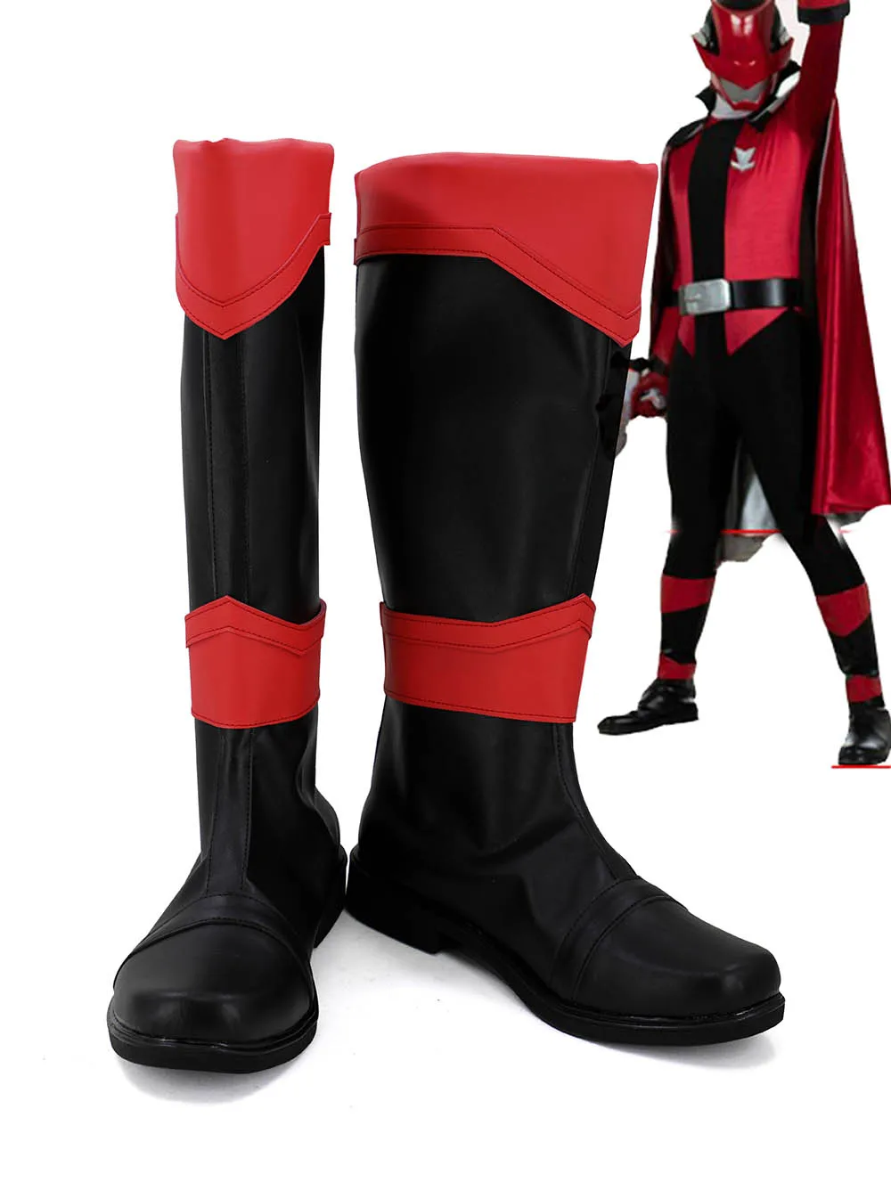 The Red Sentai Ranger Cosplay Boots Shoes Kaitou Sentai Lupinranger VS ...