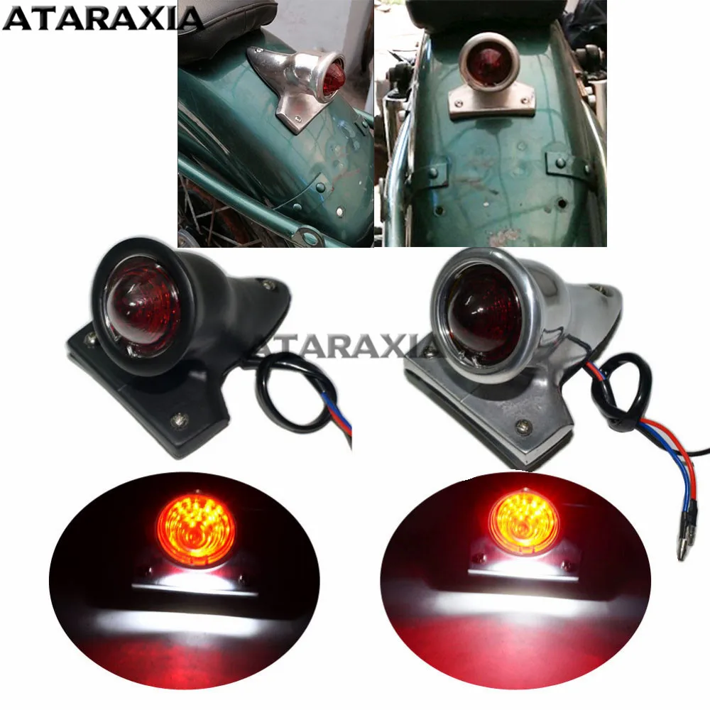 Red-Lens-Rear-Black-Polished-LED-Brake-Tail-Light-For-Harley-Bobber ...