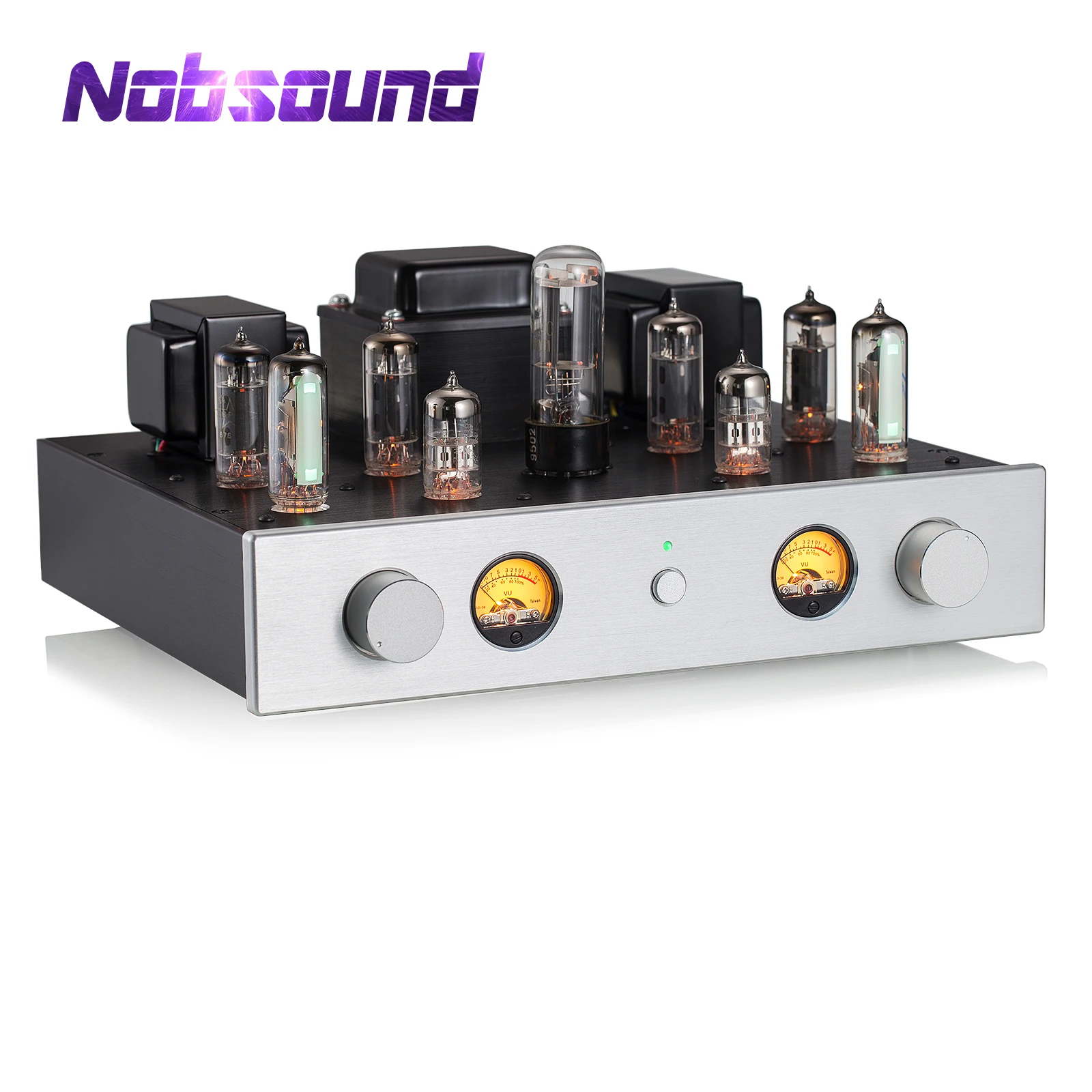 Nobsound HiFi 6P1 Vacuum Tube Amplifier w/6E2 Level Meter Desktop ...