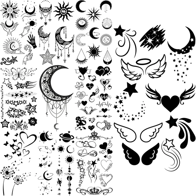 Star And Heart Tattoo Designs For Girls