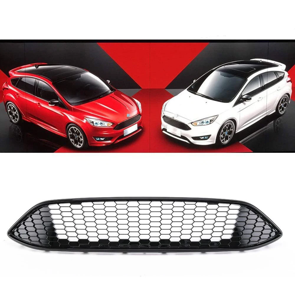 Front Gloss black kidney sport grilles Hood grill for ford Focus MK3 ST ...