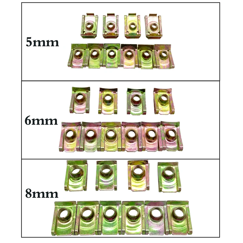 10 Pcs M5 M6 M8 U-Type Car Clips Rivets For Car Motor Tread Panel Spire ...