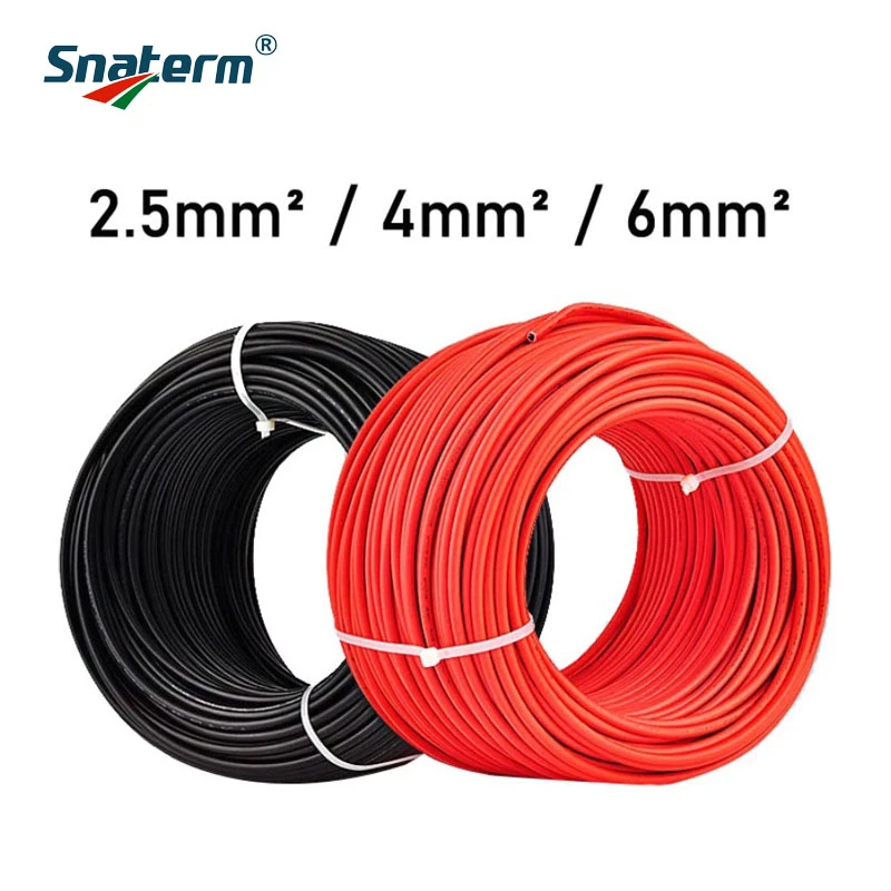 Photovoltaic Cable 14/12/10 Awg 2.5mm2 4mm2 6mm2 Solar Power Cable Wire/tuv Cable For Pv Panels ...