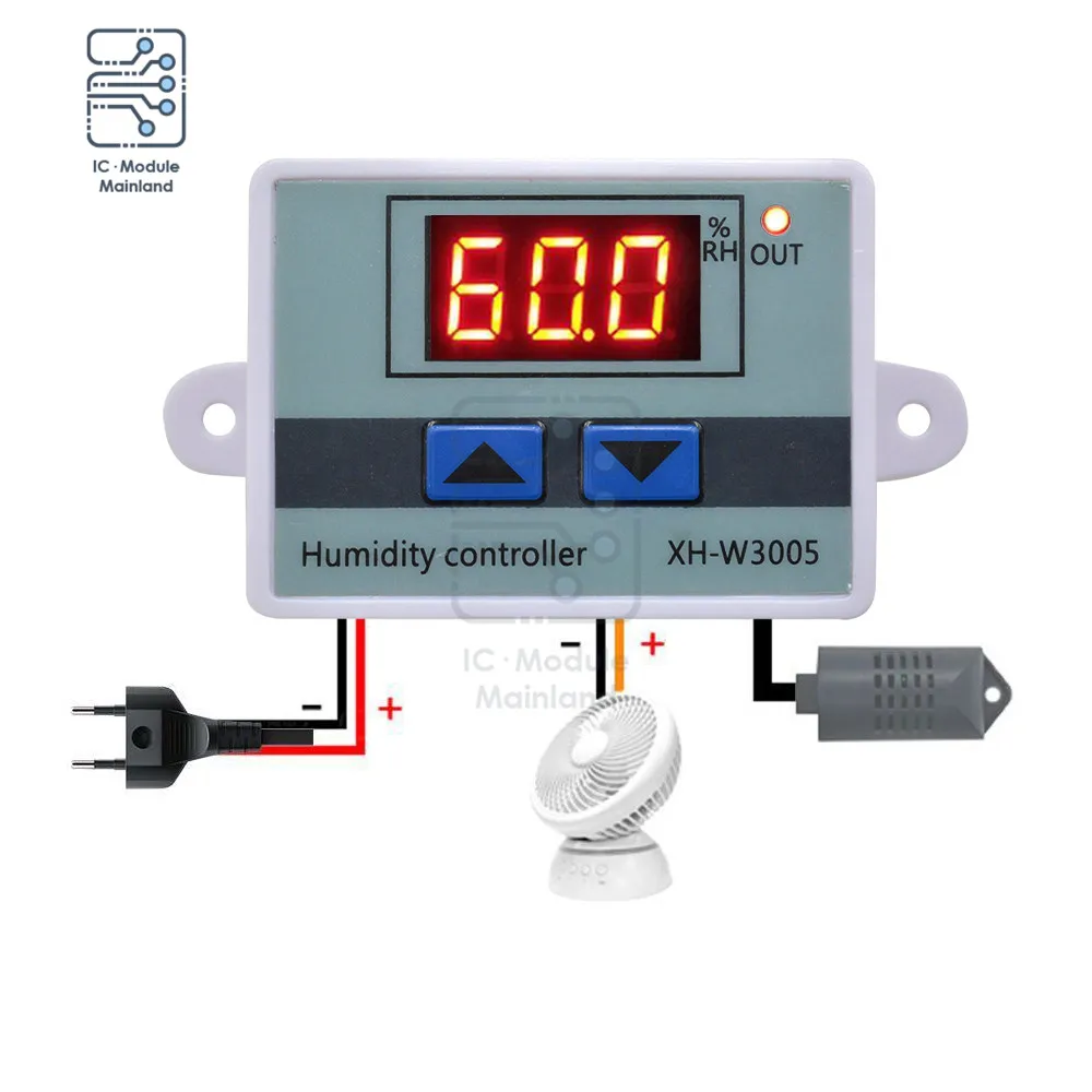XH-W3005-W3005-LED-Digital-Humidity-Controller-12V-24V-220V-Hygrometer ...