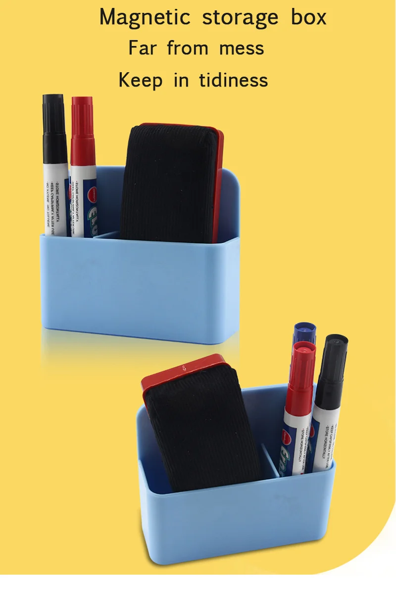Magnetic Pen Duster Holder Storage Box Organizer Desk