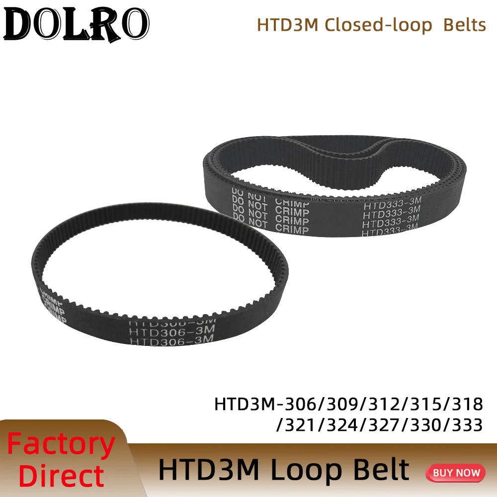 Arc HTD 3M Timing belt C=306 309 312 315 318 321 324 327 330 333 width ...