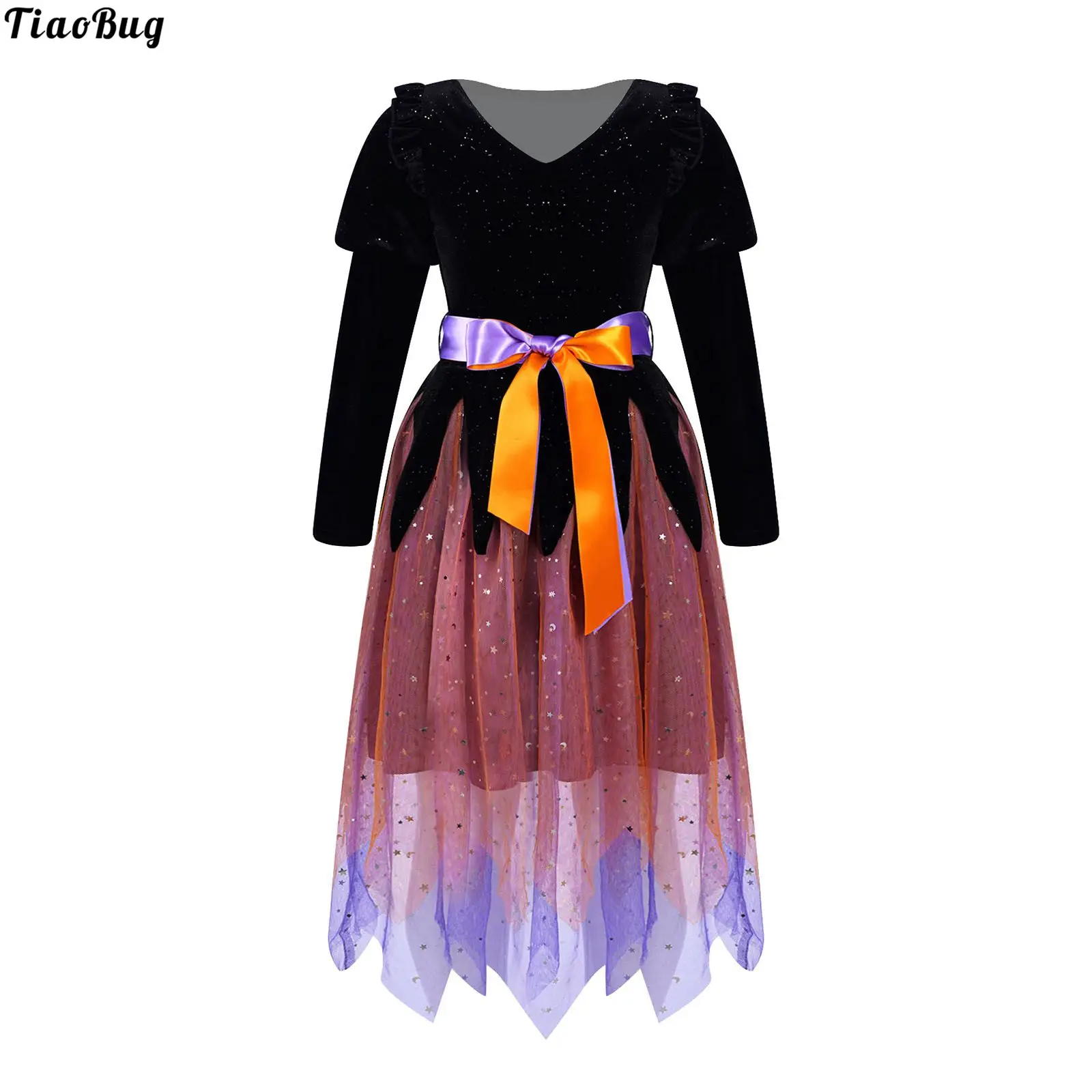 Kids Girls Halloween Witch Cosplay Theme Party Performance Costumes V ...