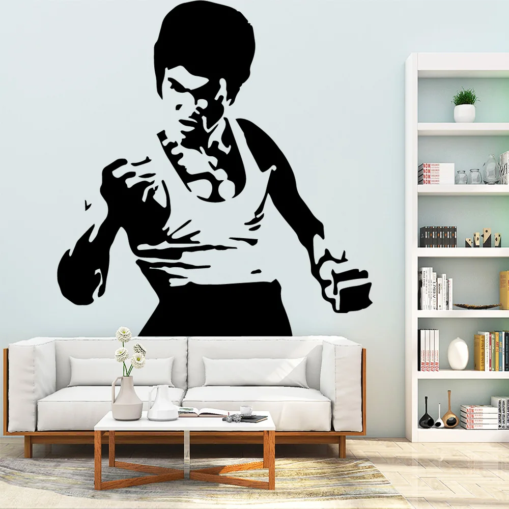 Modern Bruce Lee Wall Stickers Home Furnishing Decorative Wall Sticker ...