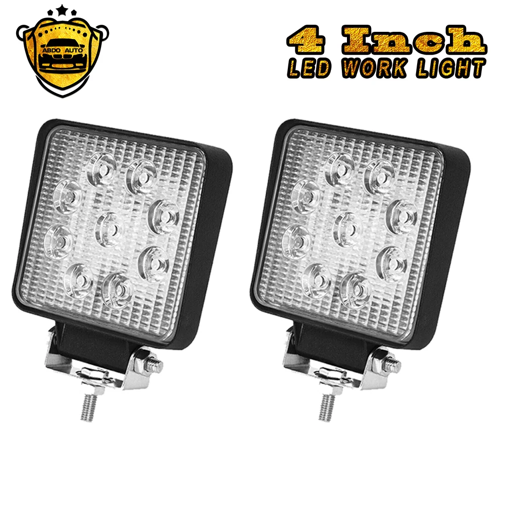 2Pcs 27W Square LED Work Light Led Light Bar Pod Lights High Power ...