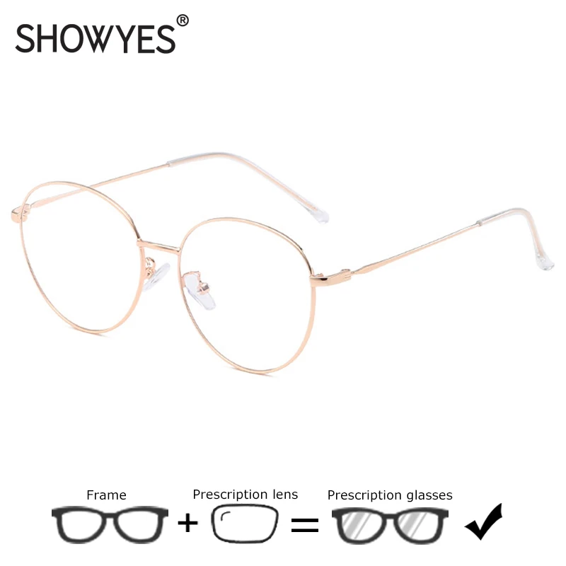 Simple Oval Prescription Glasses Women Myopia Vintage Recipe Eyeglasses ...