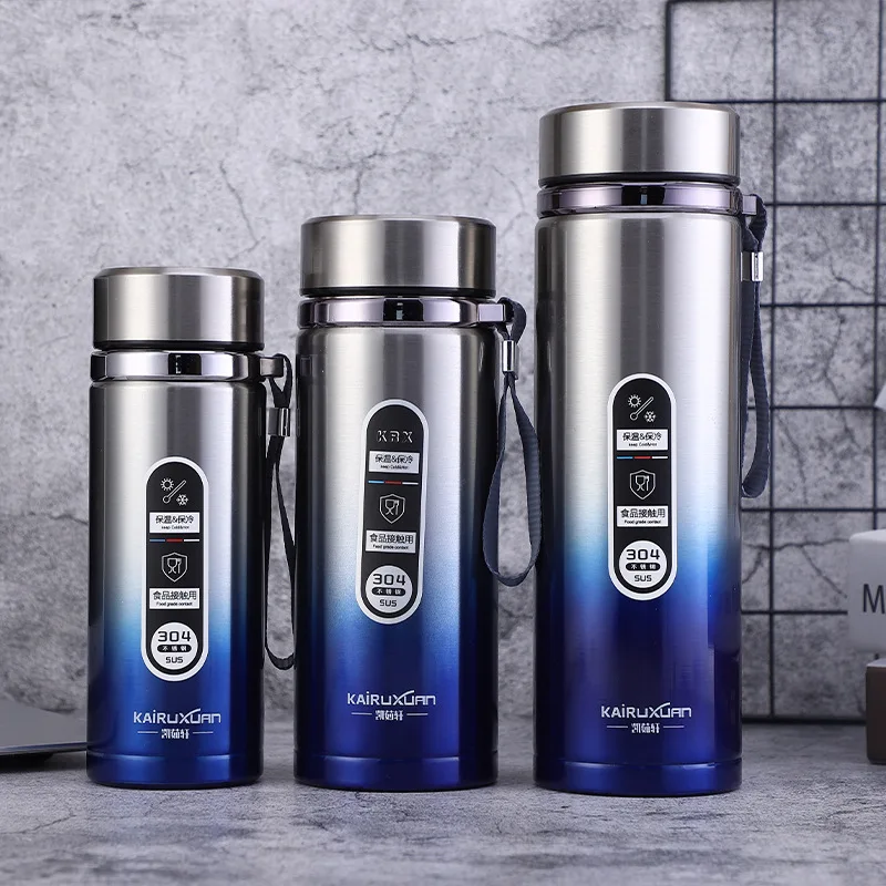 1000ml 더블 레이어 스테인레스 스틸 진공 보온병 머그잔 Led 디지털 온도 디스플레이 물병 사무실 차 커피 머그잔진공