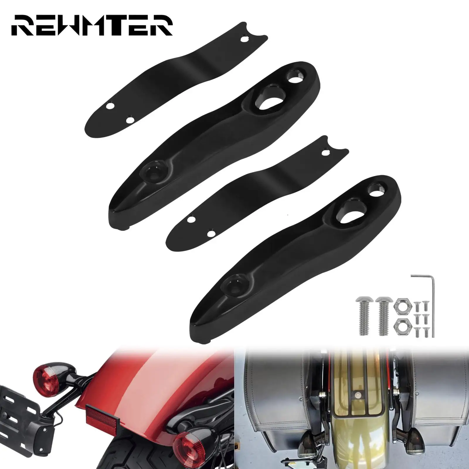 Motorcycle-Black-Rear-Turn-Signal-Extension-Bracket-Relocation-Kit-For ...