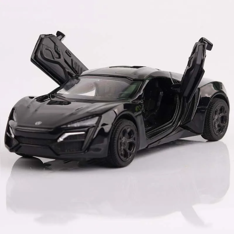 1:36 Lykan Hypersport Alloy Pull Back Car Model Lights Sounds Diecast ...