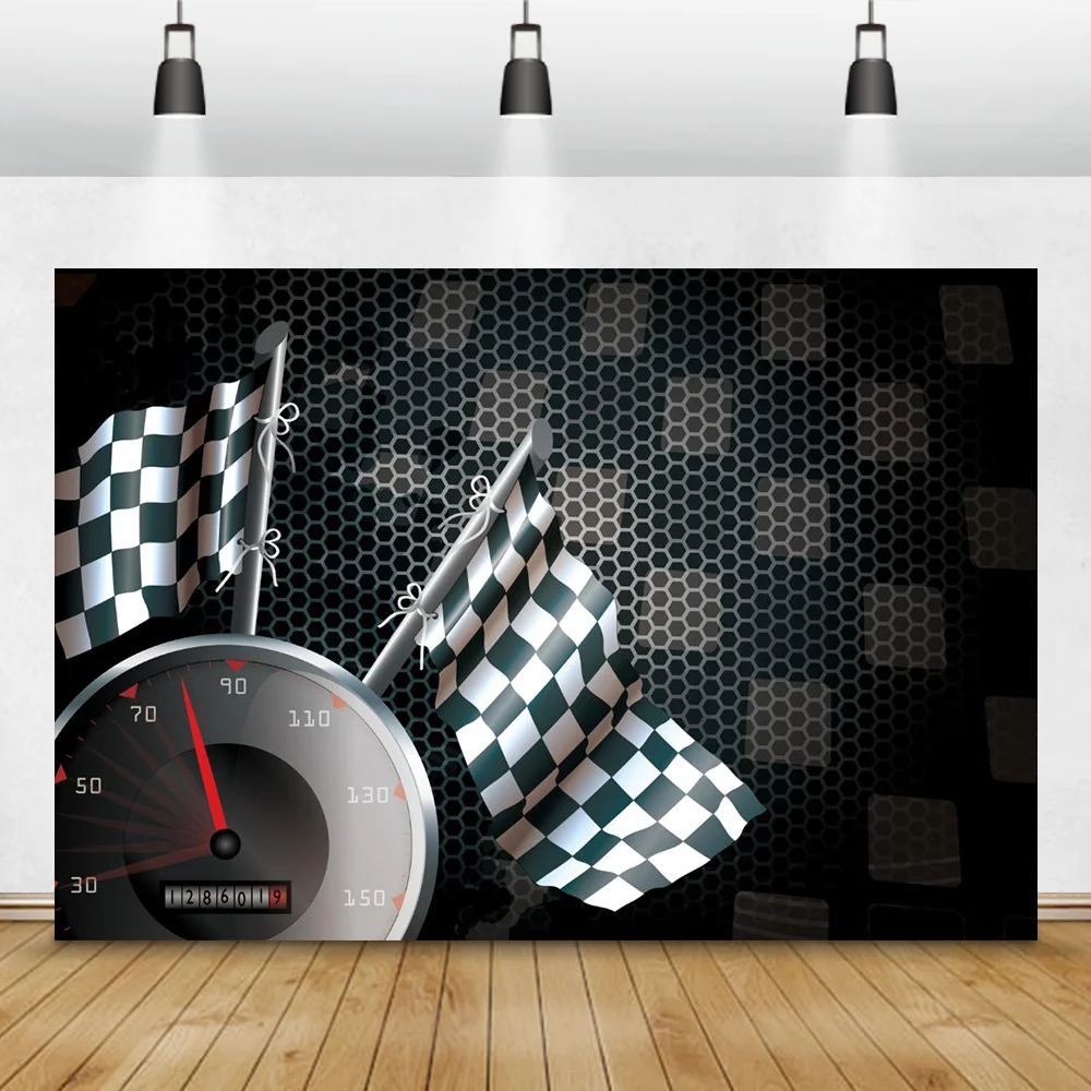 Laeacco Photography Background Sport Racing Dash Board Flag Ferraris ...