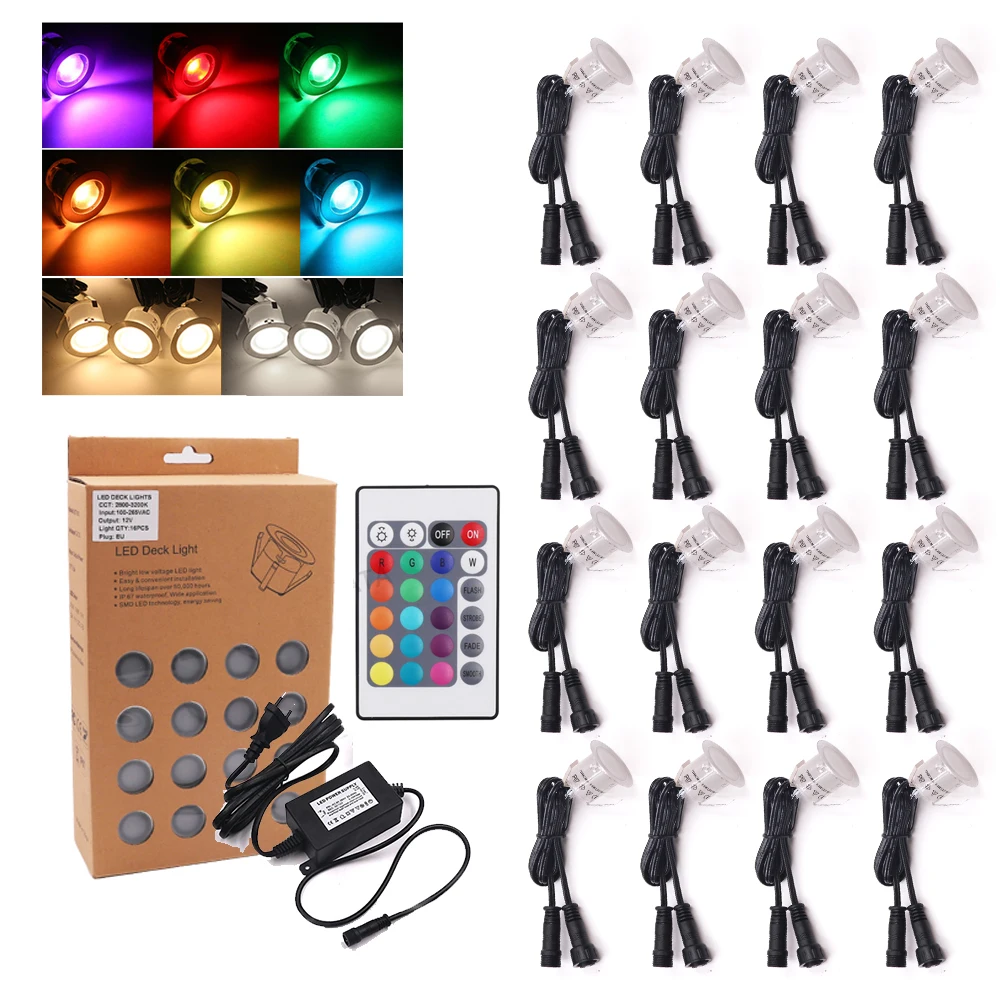 DC12V-RGB-LED-Deck-Light-IP67-Waterproof-EU-US-UK-AU-Set-Warm-Natural ...