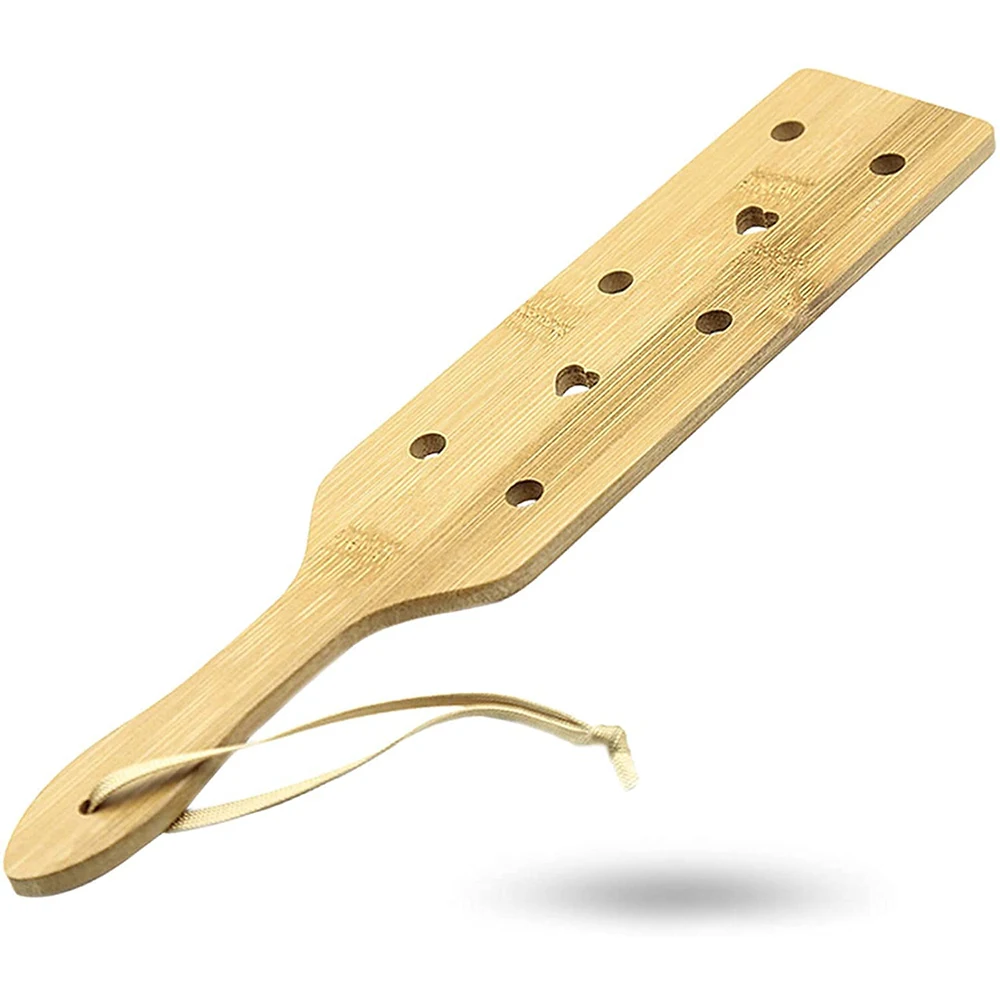 13.4inch Bamboo Wood Paddle Lightweight Thin Wooden Paddles with Airflow Holes for Light Play ...