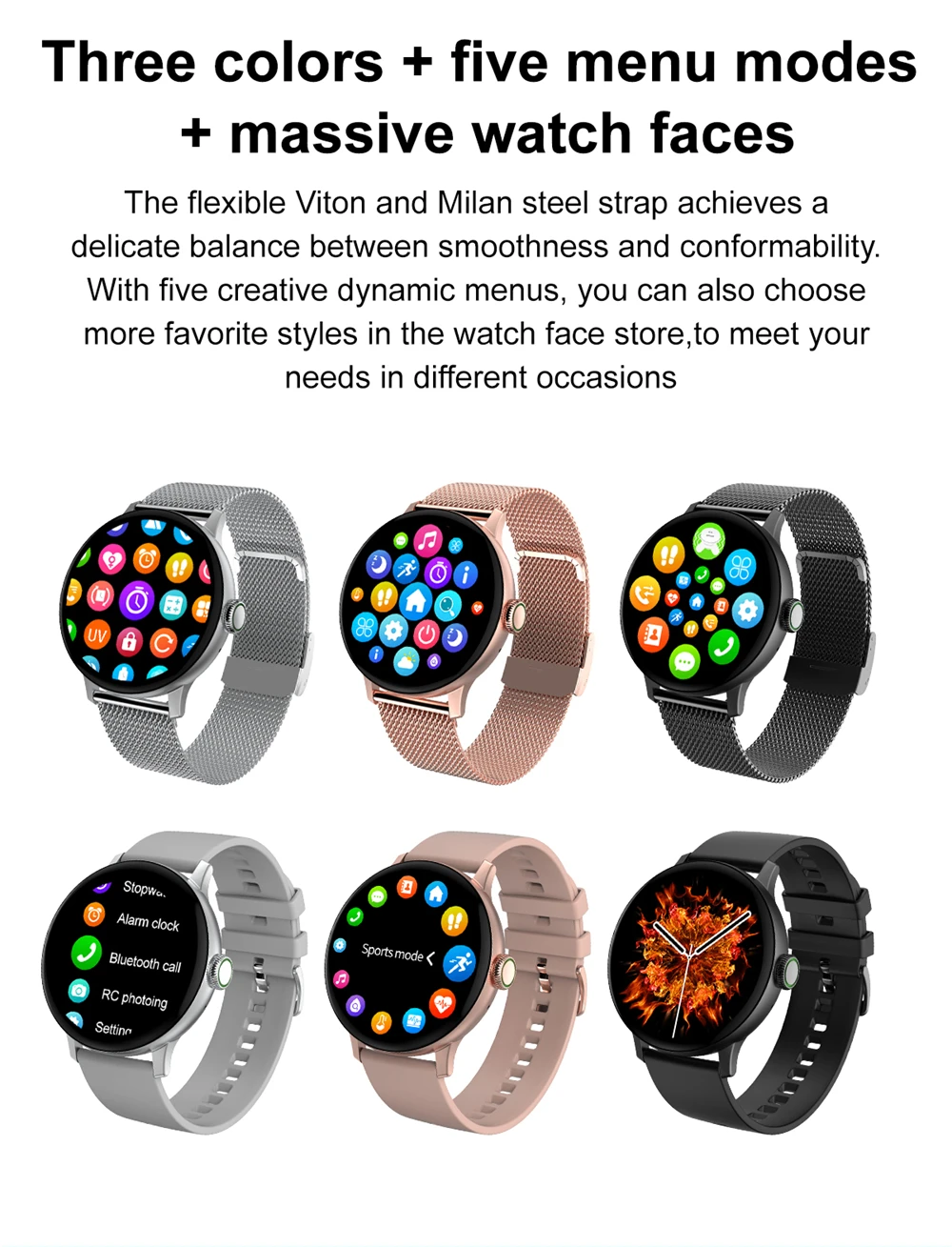 RUMOCOVO® Montre Connectée Bluetooth Pour Hommes Et Femmes Avec Appels ...