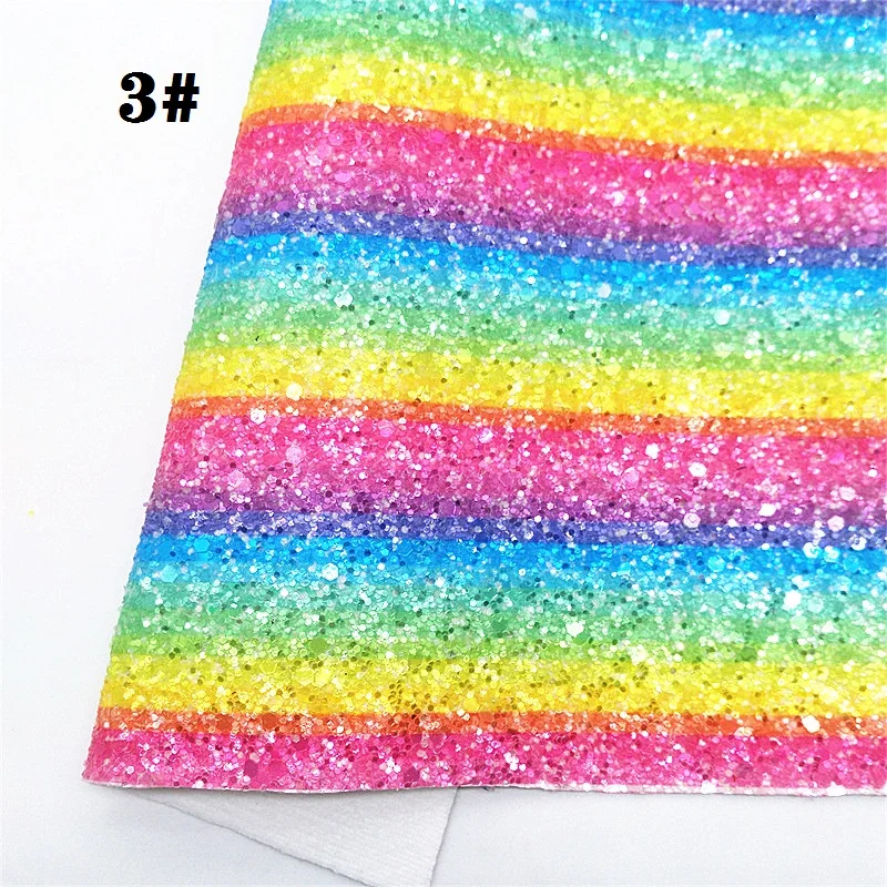 Shoemaking Rainbow Stripes Wave Mermaid Chunky Glitter Faux leather ...