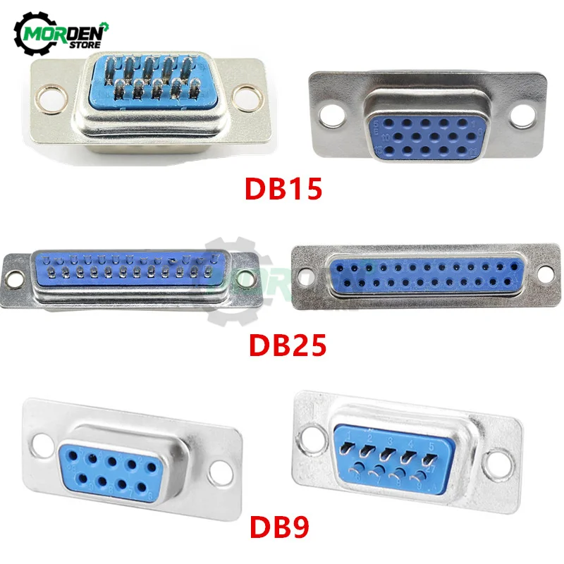 Adaptador D SUB DB9 DB15 DB25, conector macho y hembra de 9/15/25 Pines, RS232, Serial, VGA ...