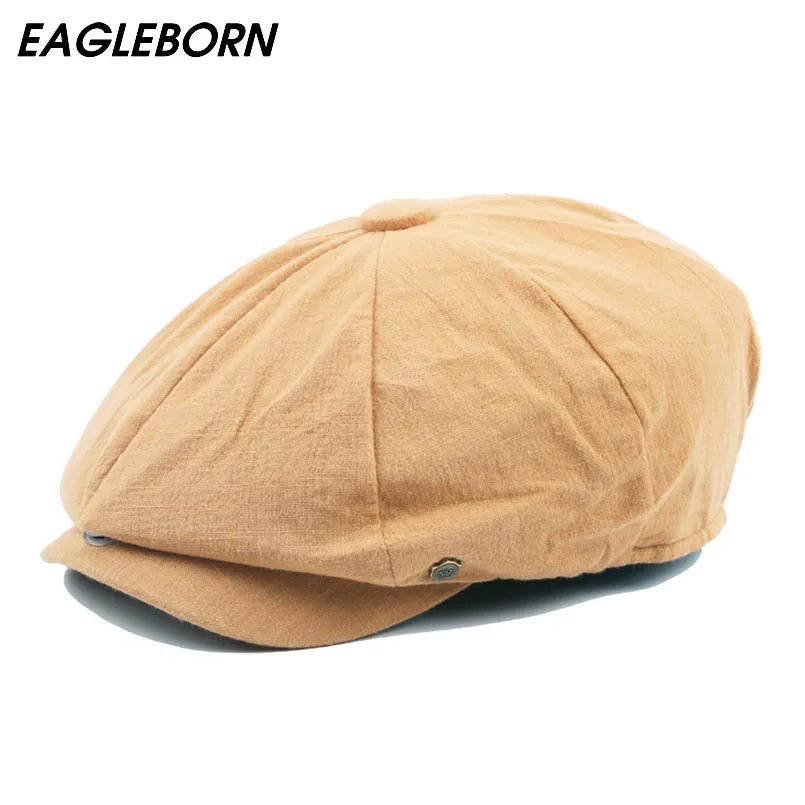 2022 New Solid Color Vintage Beckham Men Women Fashion Octagonal Cap ...