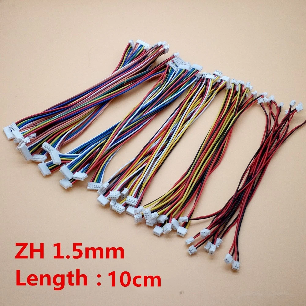 10PCS ZH1.5 ZH 1.5MM 2P/3P/4P/5P/6/8 Pin Female & Female Double Connector with Wire Length 100MM ...