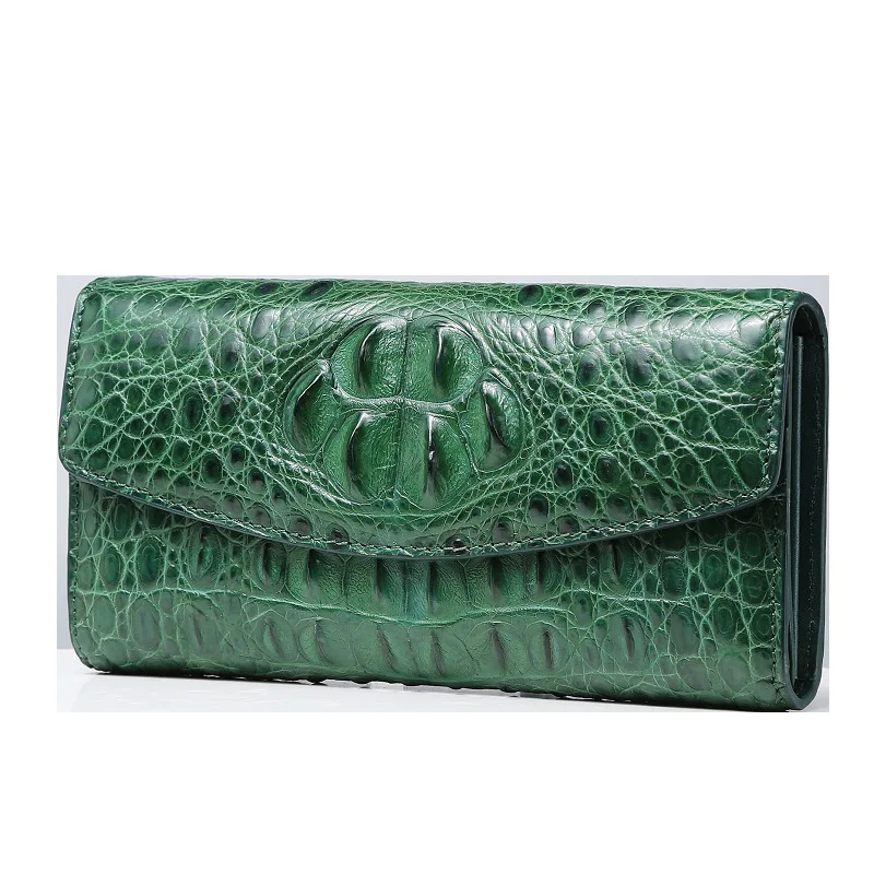 Exotic-Real-True-Crocodile-Skin-Women-Long-Wallet-Lady-Card-Holders ...