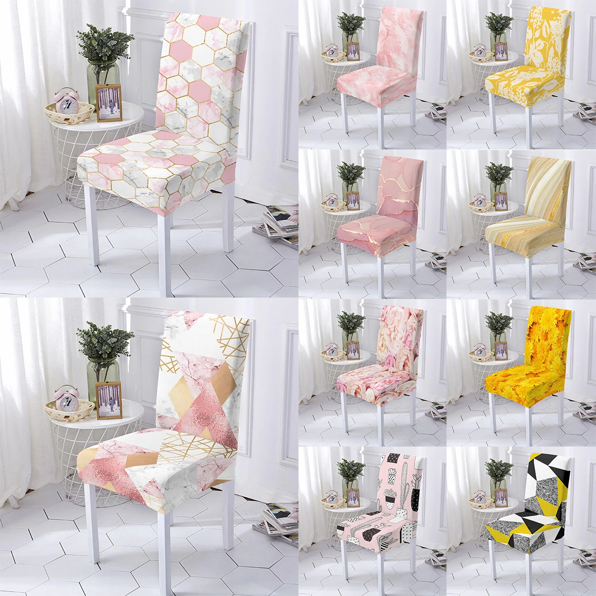 Universal Elastic Stretch Chair Covers Slipcover Seat Cover Dining ...