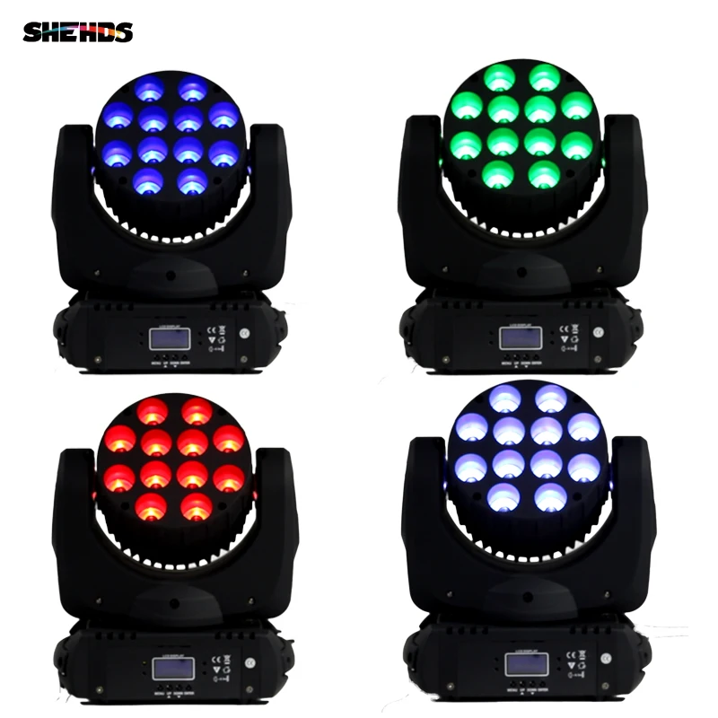4pcs DJ Light LED Beam 12X12W RGBW Moving Head Lighting Stage Effect ...