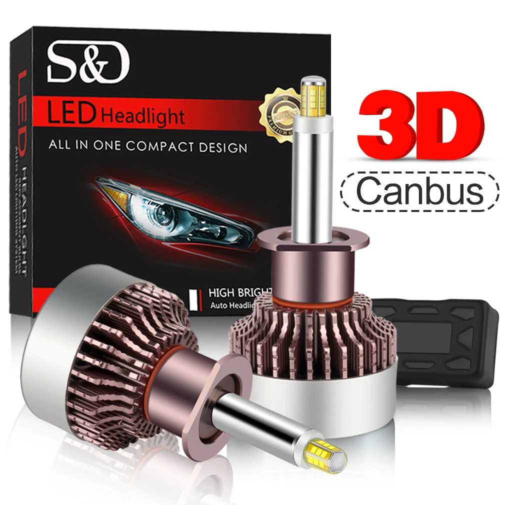 2pcs-H1-LED-Turbo-Lamp-Car-Headlight-Bulbs-12sides-80W-3D-high-power ...