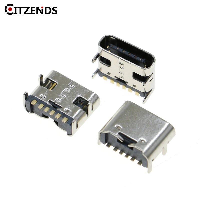 50pcs-lot-USB-Type-C-6Pin-SMT-Socket-Connector-USB-3-1-Type-C-Female ...