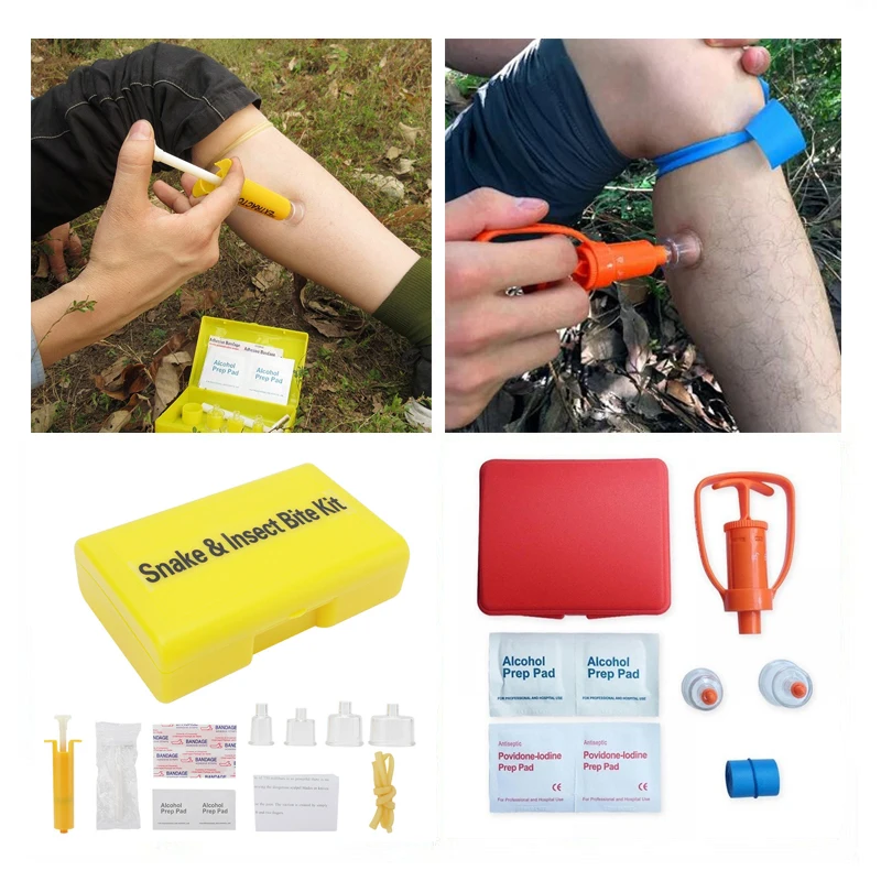 Outdoor Survival Rescue Emergency Safety Tool First Aid Kit Bite Venom ...