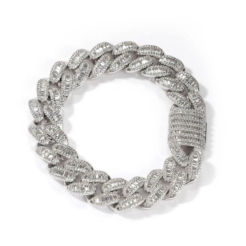 Hip Hop Claw Setting 3A+ CZ Stone Bling Iced Out 15mm Solid Round Cuban ...