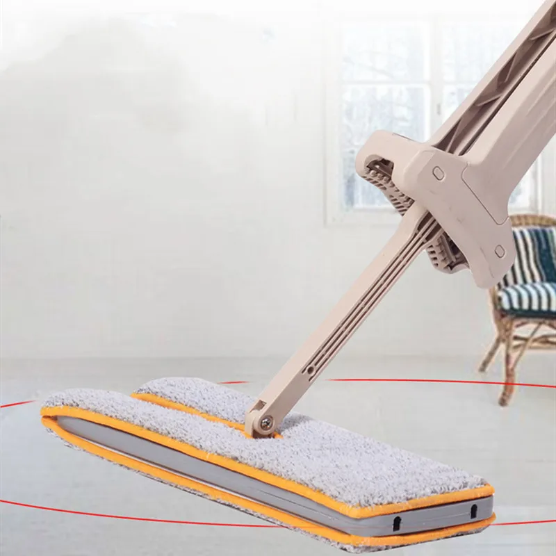Flat Mop Free Hand Washing Stainless Steel Handle Spin Mop Home House ...