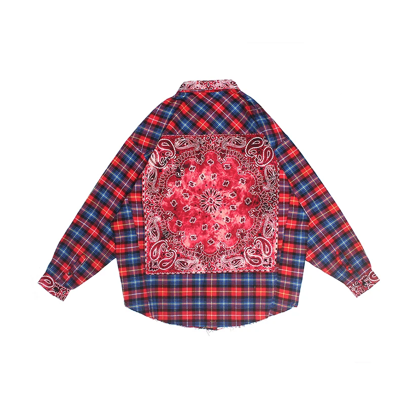 Мужская клетчатая рубашка с цветком кешью, мужские рубашки, Chemise ...