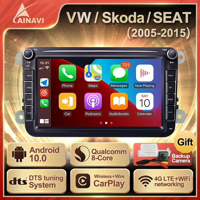 Car Radio Android 10 For VW Volkswagen Polo/Tiguan/Golf 6 7/Passat/b7 ...