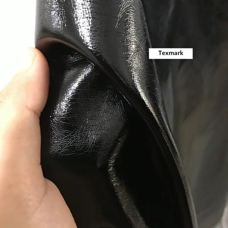 Shiny Black Leather Fabric
