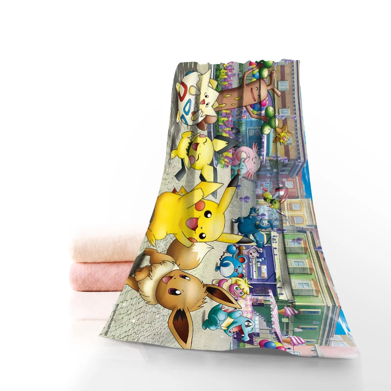 Anime Pokemon Pikachu Print Bath Towel - KawaiiMerch.com