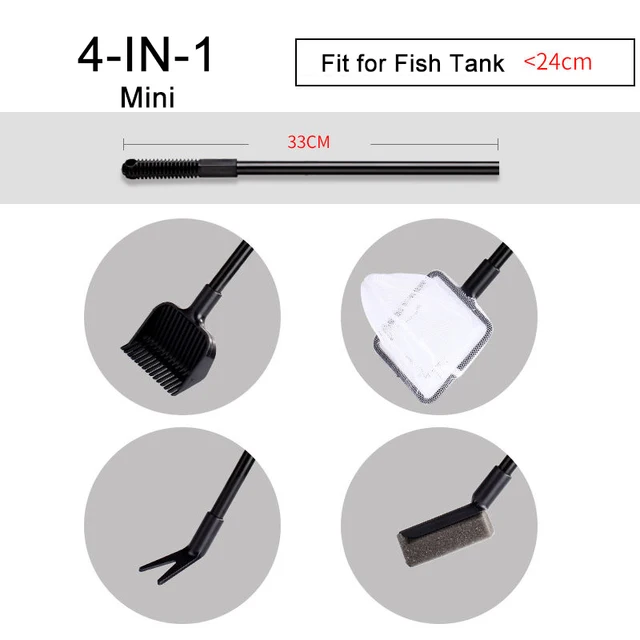 6-IN-1 Aquarium Cleaning Tools Kits Fish Tank Clean Set Fish Net Gravel ...