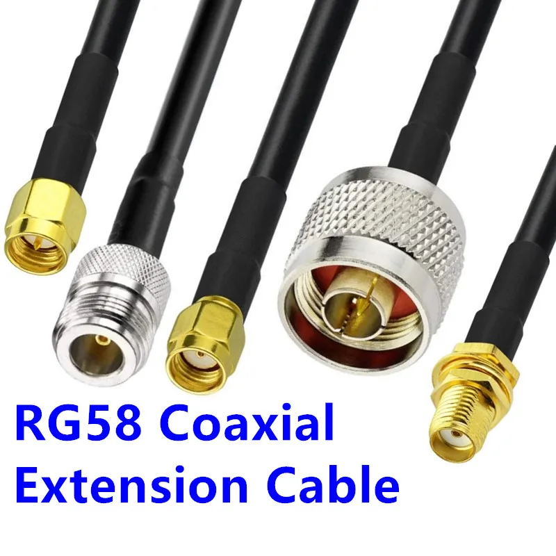 JXRF Connector SMA Male to SMA Male N Type Male Female RG58 Coaxial Extension Cable 1M 2M 3M 5M ...