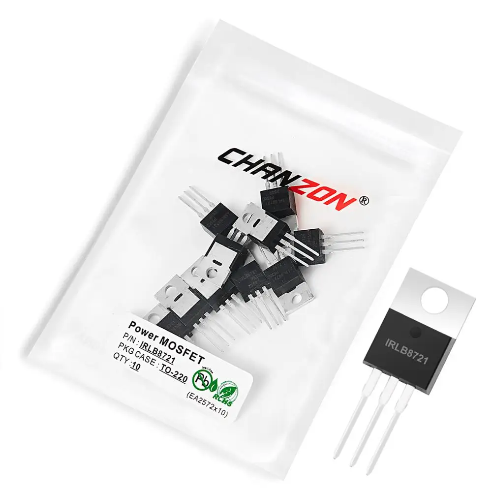 10Pcs IRLB8721 TO-220 Power SIC Mosfet Transistor Bipolar Junction BJT ...
