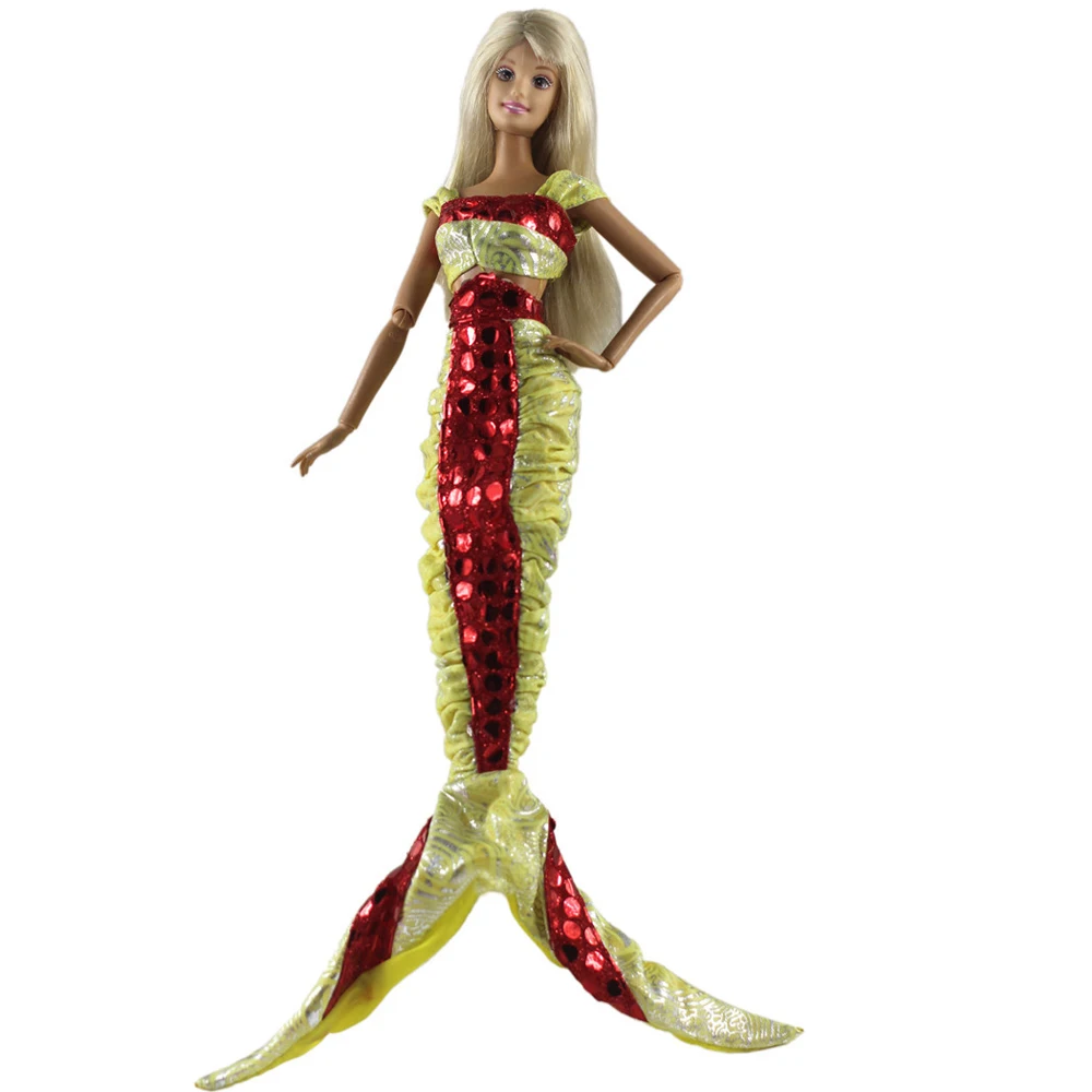 1 Pcs Fashion Mermaid Tail Dress For Barbie Doll Accessories Diy ...