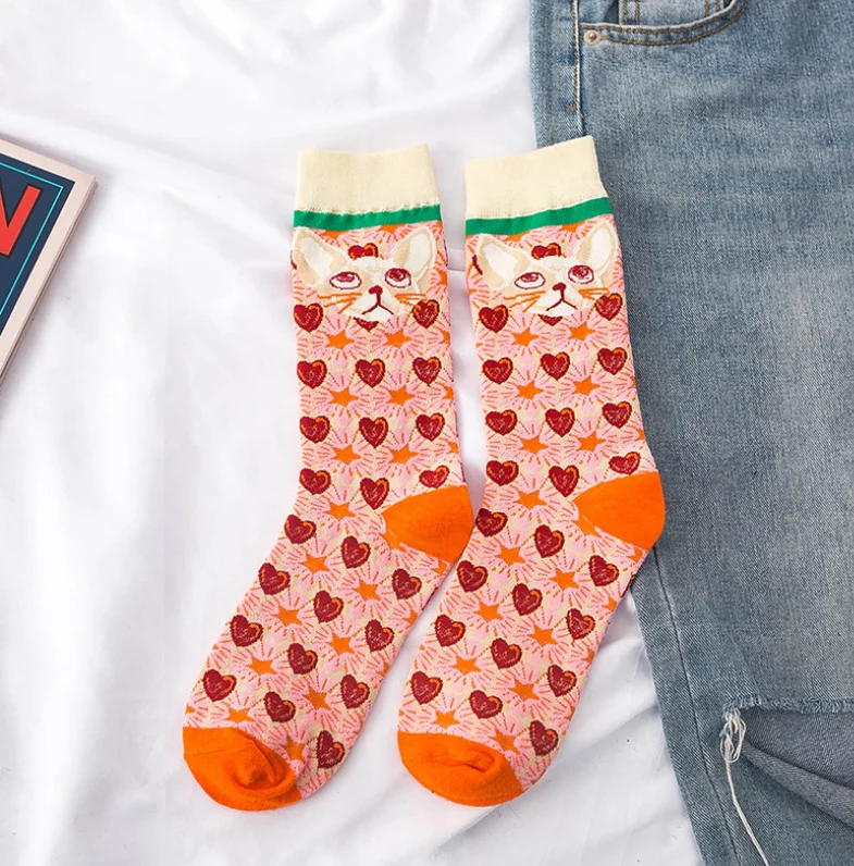 Socks Women Korean Kawaii Woman Socks Cotton Pink EUR35-42 - Walmart.com