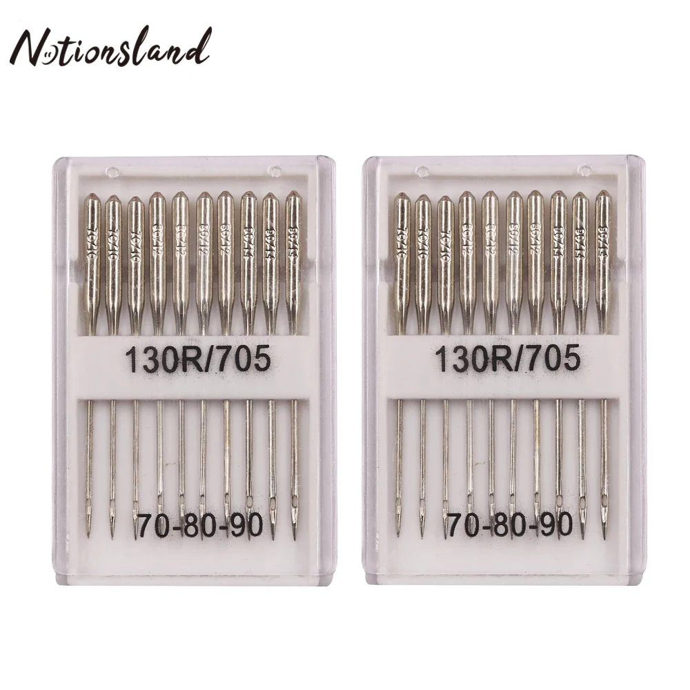 10/set Silver Sewing Machine Needles Ball Point Head 70/10 80/12 90/14 ...