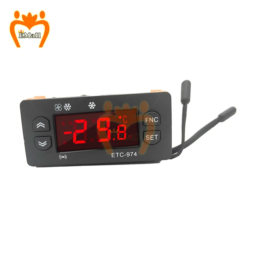 ETC 974 Digital Temperature Controller Microcomputer Thermostat Refrigeration Alarm 220V 2M NTC ...
