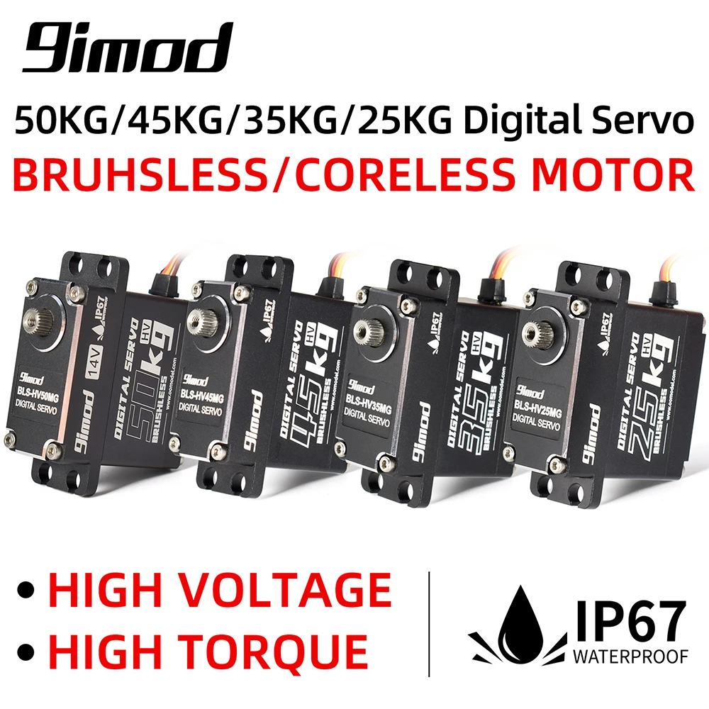 Servo 9imod Waterproof Brushless Coreless Servo 50KG 45KG 35KG 25KG 180 ...